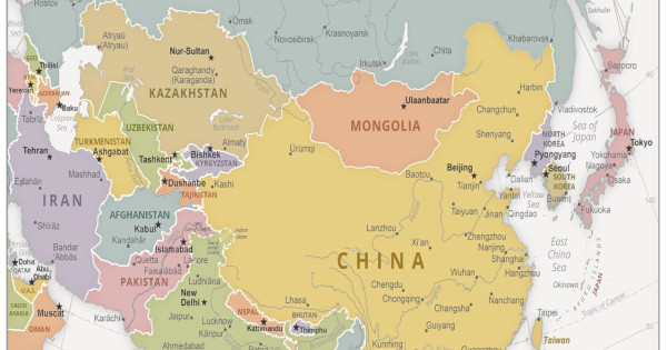 Map of Asia - Laminated Wall Map Poster Print Perfect for Classrooms ...