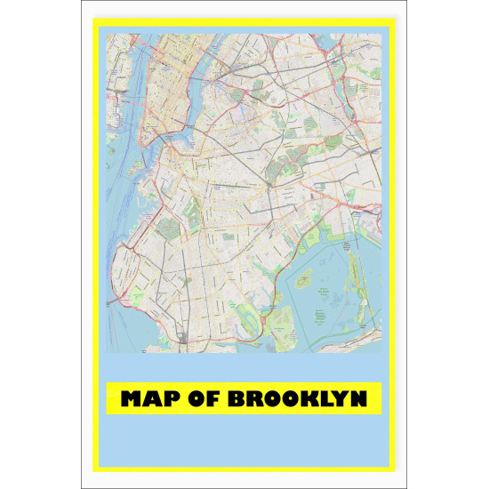 Map of Brooklyn with Neighborhoods, Streets, Roads, Highways and Parks ...
