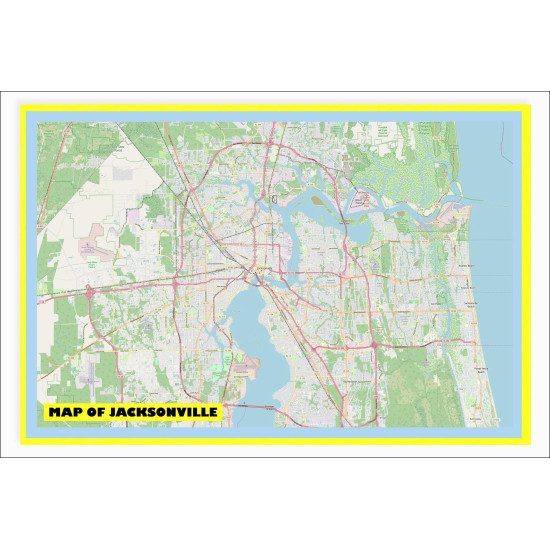 Map of Jacksonville with Neighborhoods, Streets, Roads, Highways and ...