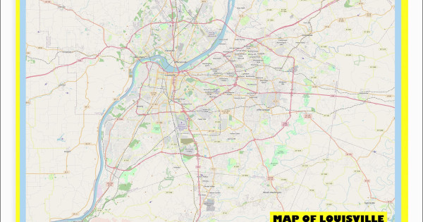 Map of Louisville with Neighborhoods, Streets, Roads, Highways and ...