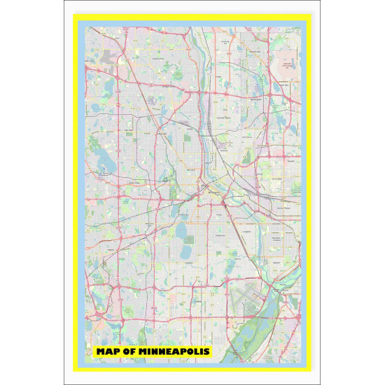 Map of Minneapolis with Neighborhoods, Streets, Roads, Highways and ...