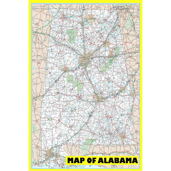 Map of Alabama Large Detailed Roads and Highways, Map of Alabama State ...