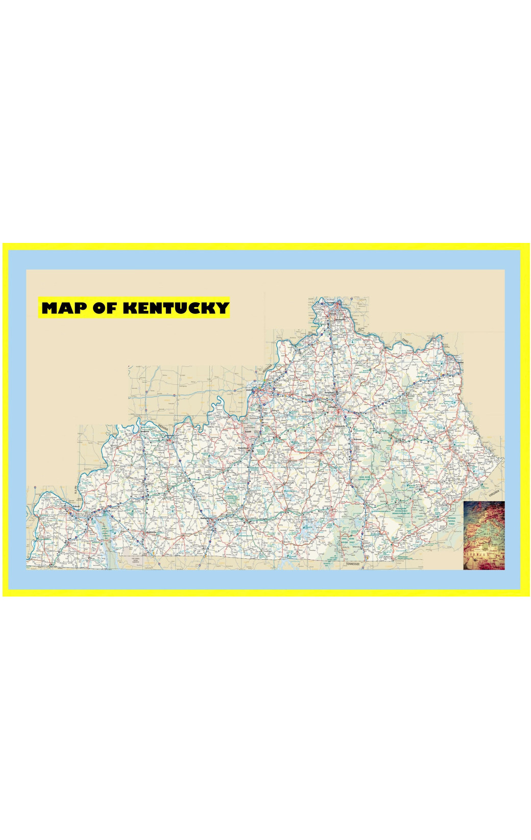 Map of Kentucky Large Detailed Roads and Highways, Map of Kentucky ...