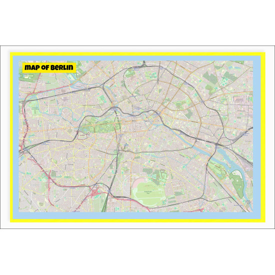 Map of Berlin with Neighborhoods, Streets, Roads, Highways and Parks ...