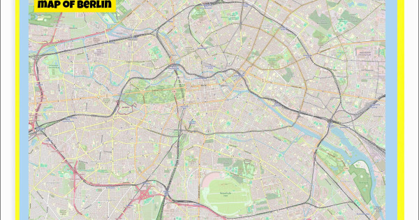 Map of Berlin with Neighborhoods, Streets, Roads, Highways and Parks ...