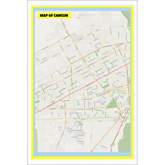 Map of Cancun with Neighborhoods, Streets, Roads, Highways and Parks ...