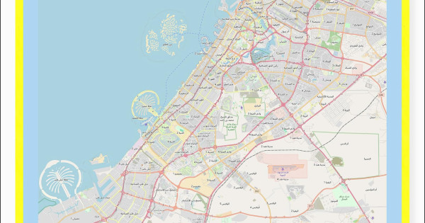 Map of Dubai with Neighborhoods, Streets, Roads, Highways and Parks ...