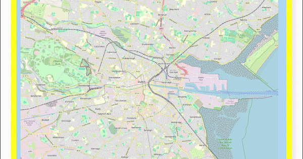 Map of Dublin with Neighborhoods, Streets, Roads, Highways and Parks ...