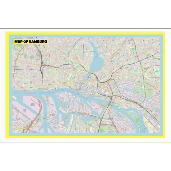 Map of Hamburg with Neighborhoods, Streets, Roads, Highways and Parks ...