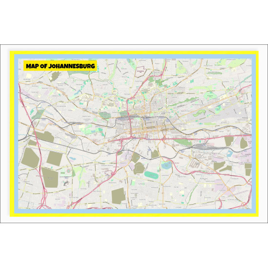 Map of Johannesburg with Neighborhoods, Streets, Roads, Highways and ...