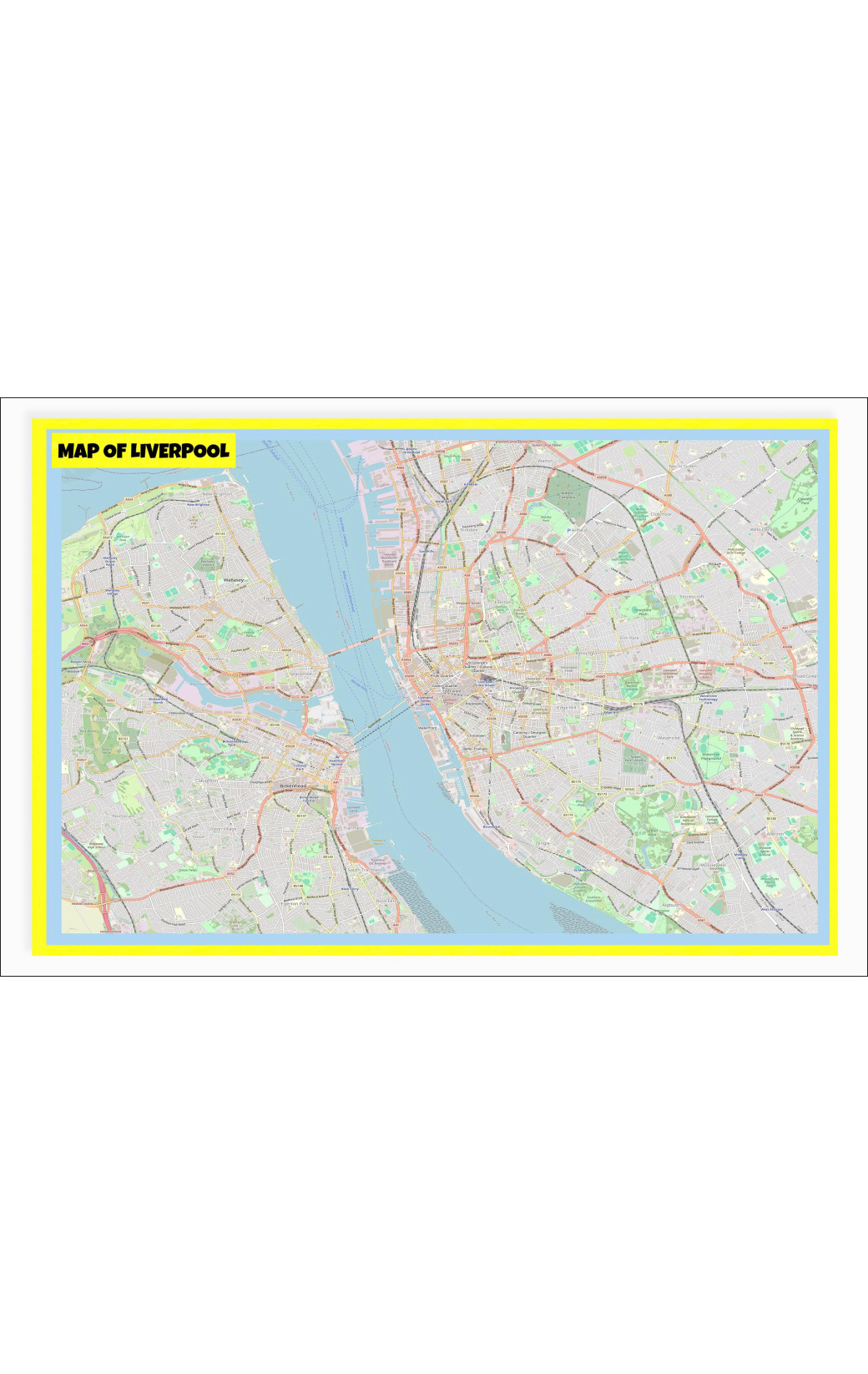 Map of Liverpool with Neighborhoods, Streets, Roads, Highways and Parks ...