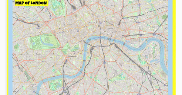 Map of London with Neighborhoods, Streets, Roads, Highways and Parks ...