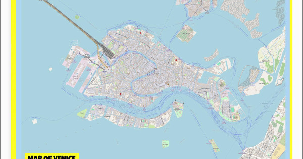 Map of Venice with Neighborhoods, Streets, Roads, Highways and Parks ...
