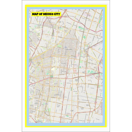 Map of Mexico City with Neighborhoods, Streets, Roads, Highways and ...