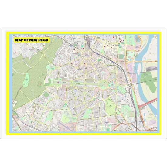 Map of New Delhi with Neighborhoods, Streets, Roads, Highways and Parks ...