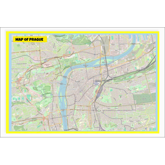 Map of Prague with Neighborhoods, Streets, Roads, Highways and Parks ...