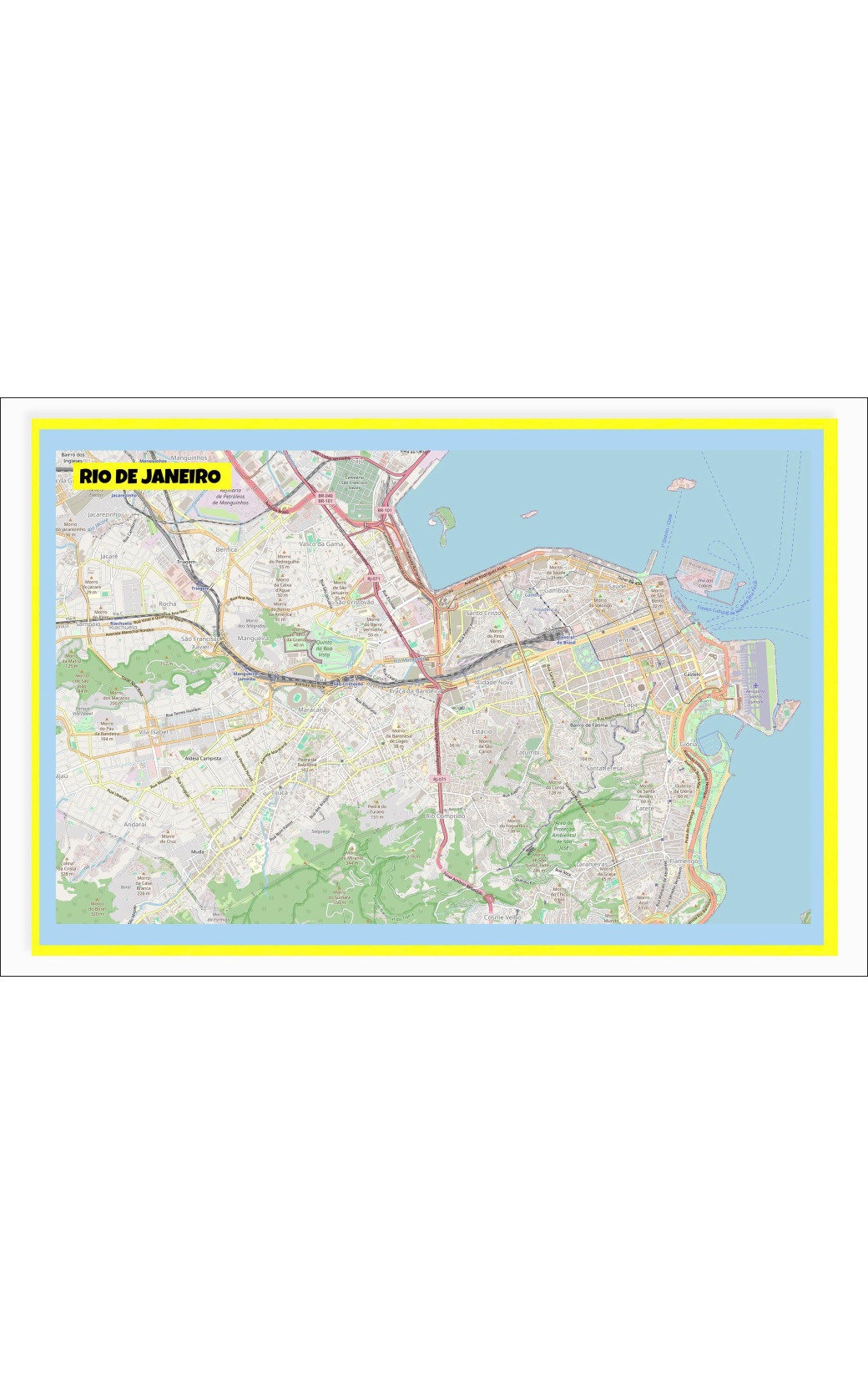 Map of Rio de Janeiro with Neighborhoods, Streets, Roads, Highways and ...