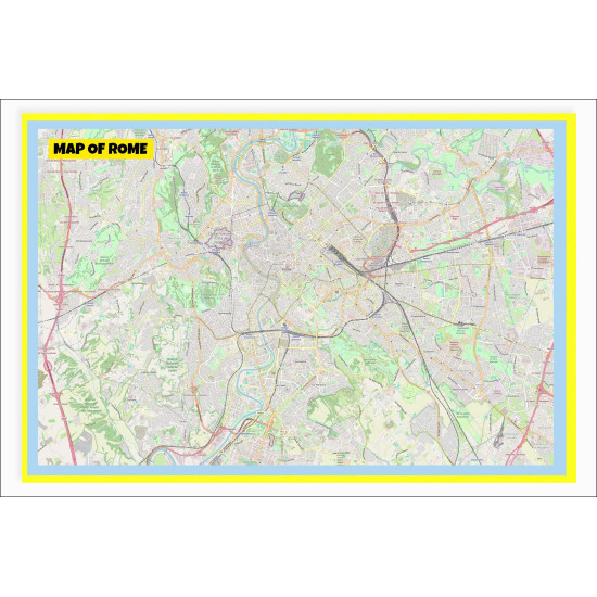 Map of Rome with Neighborhoods, Streets, Roads, Highways and Parks ...