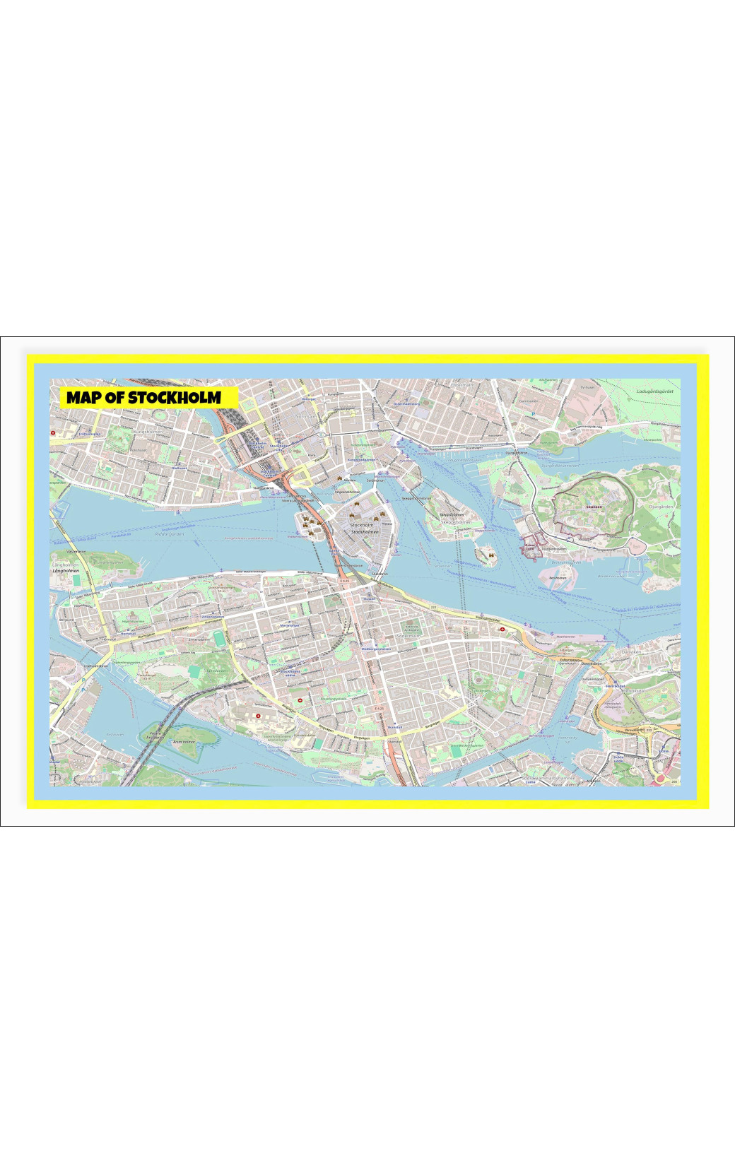 Map of Stockholm with Neighborhoods, Streets, Roads, Highways and Parks ...