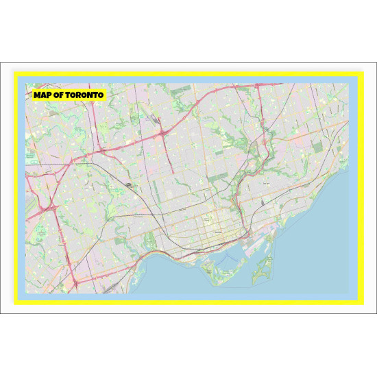 Map of Toronto with Neighborhoods, Streets, Roads, Highways and Parks ...