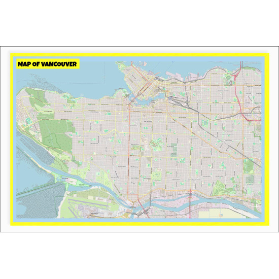 Map of Vancouver with Neighborhoods, Streets, Roads, Highways and Parks ...