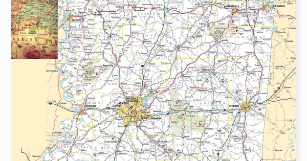 Map of Missippissi Large Detailed Roads and Highways, Map of ...