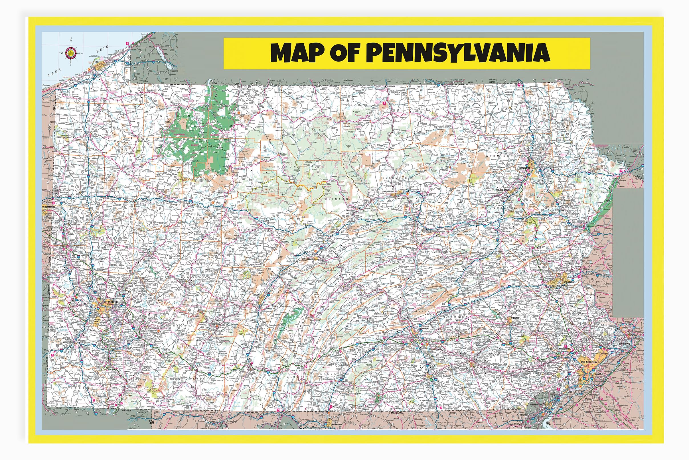 Pennsylvania State Map Of Towns