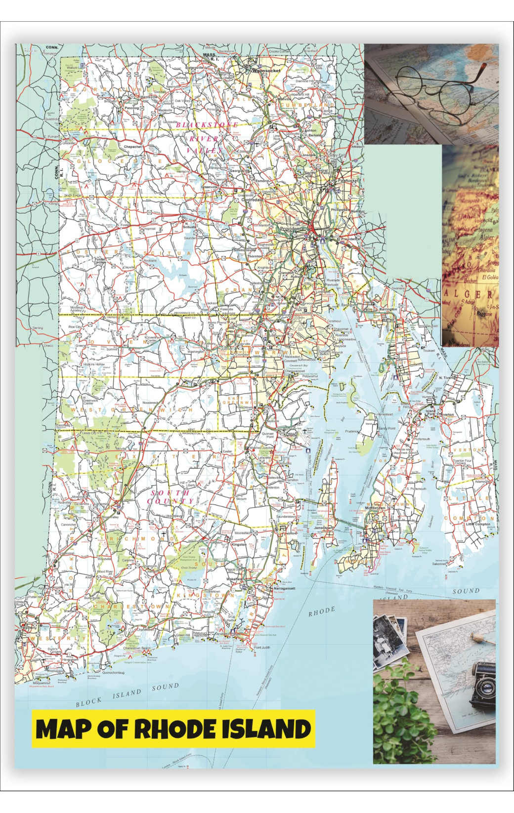 Map of Rhode Island Large Detailed Roads and Highways, Map of Rhode ...
