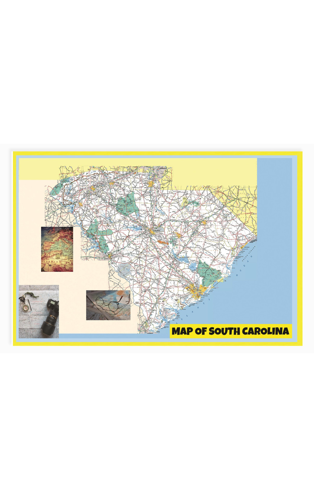 Map of South Carolina Large Detailed Roads and Highways, Map of South ...