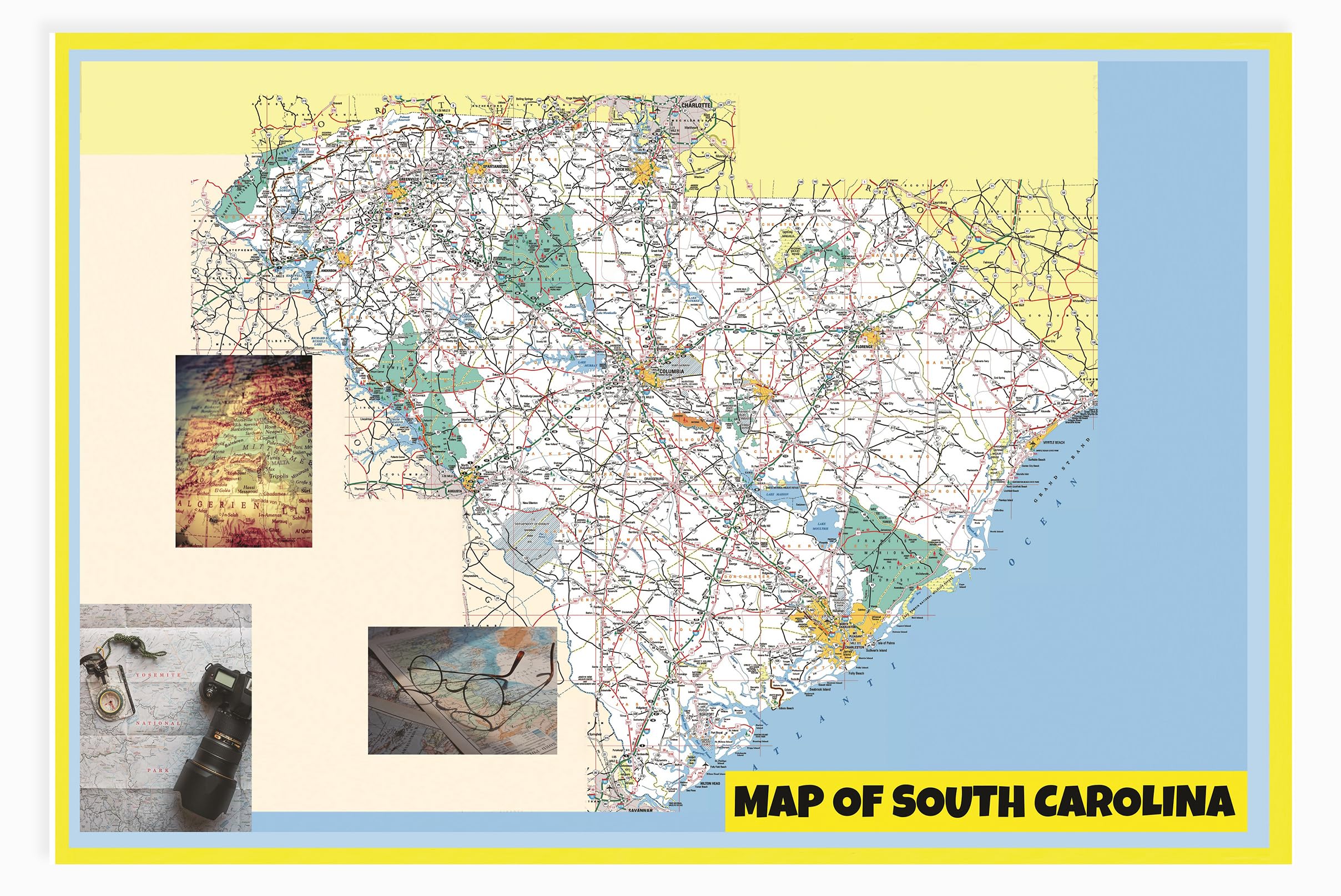 Large Detailed Administrative Map Of South Carolina State With Roads