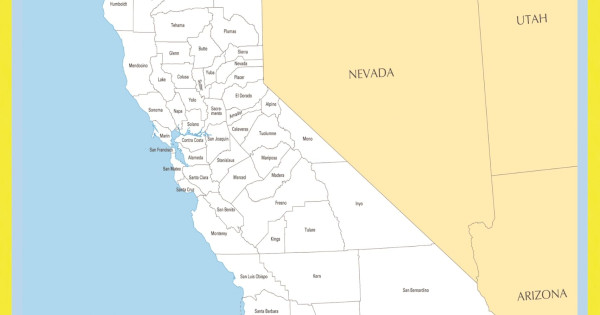 Map of California - Laminated Wall Map Poster Print Perfect for Classrooms and Homes - Vivid ...