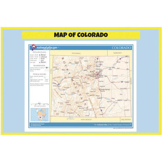 Map of Colorado Style B - Laminated Wall Map Poster Print Perfect for ...