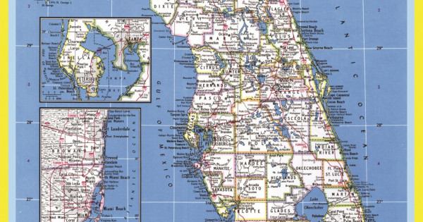 Map of Florida Style B - Laminated Wall Map Poster Print Perfect for ...