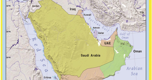 Map of Arabia - Laminated Wall Map Poster Print Perfect for Classrooms ...