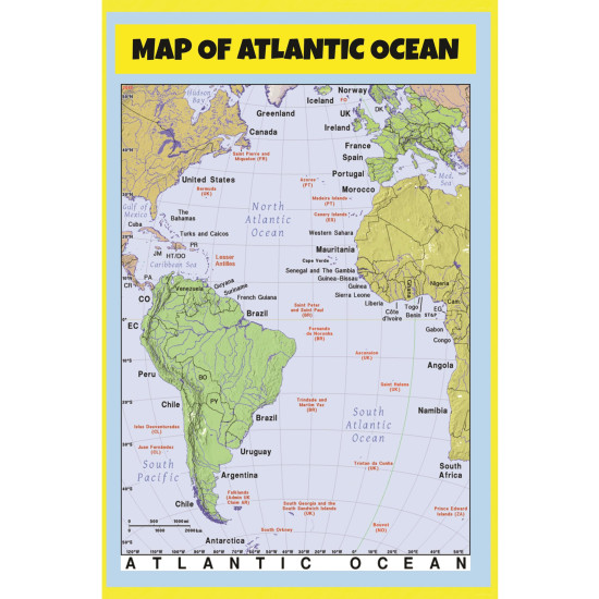 Map of atlantic ocean