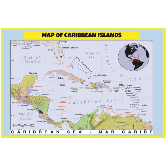 Poster of Caribbean Islands - Laminated Wall Poster Print Perfect for ...