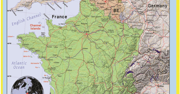 Map of France - Laminated Wall Map Poster Print Perfect for Classrooms and Homes - Vivid Imagery ...