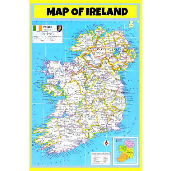 Poster of Ireland - Laminated Wall Map Poster Print Perfect for ...