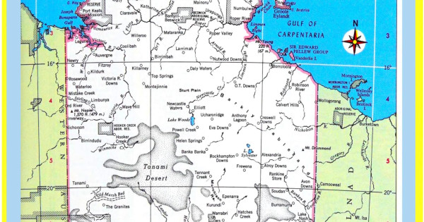 Map of Northern Territory - Laminated Wall Map Poster Print Perfect for Classrooms and Homes ...
