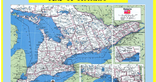 Map of Ontario - Laminated Wall Map Poster Print Perfect for Classrooms ...