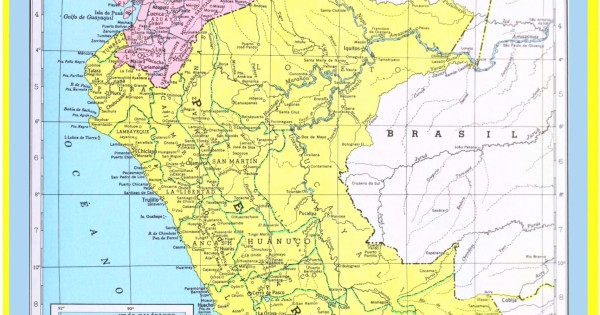 Map of Peru and Ecuador - Laminated Wall Map Poster Print Perfect for Classrooms and Homes ...