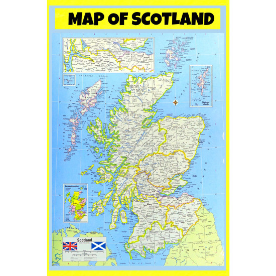 Map of Scotland - Laminated Wall Map Poster Print Perfect for ...