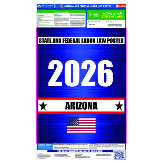 2026 Arizona Labor Law Poster All-In-One State & Federal, Fast Shipping