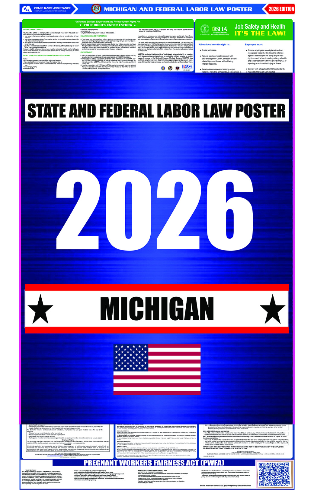 2025 Michigan Labor Law Poster - All-In-One State/Federal