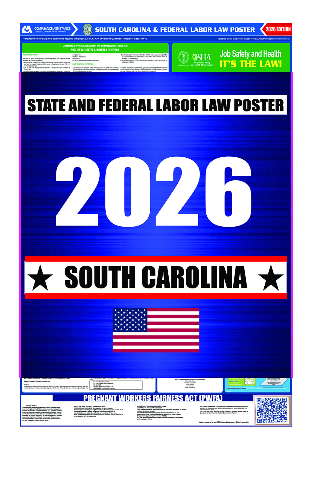 2026 South Carolina Labor Law Poster - All-In-One State/Federal