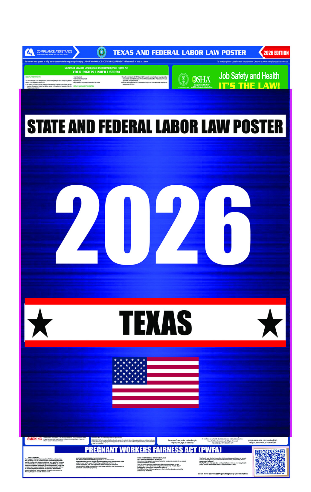 2026 Texas Labor Law Posters All-In-One State & Federal | Fast Shipping
