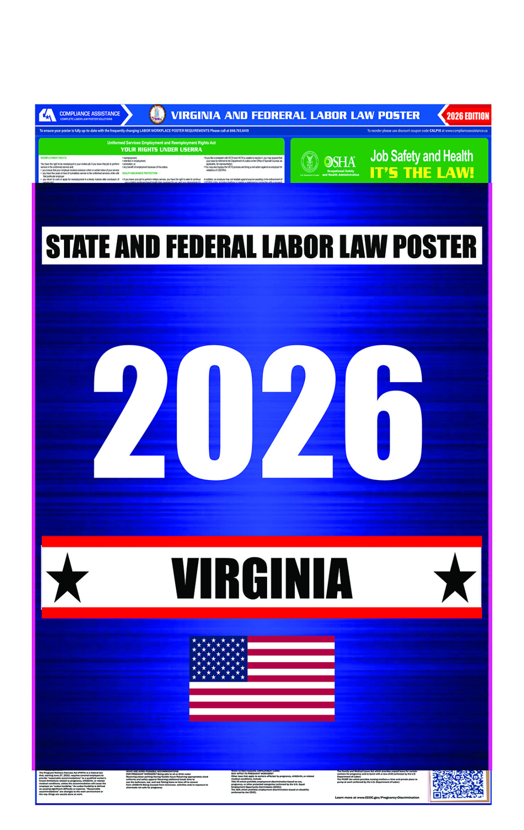 Virginia Labor Law Poster 2026 - All-In-One State and Federal