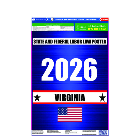 Virginia Labor Law Poster 2026 - All-In-One State and Federal