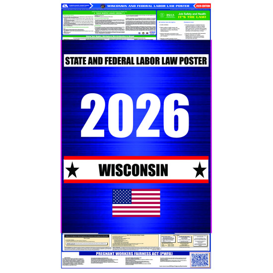 Wisconsin Labor Law Poster 2026 - All-In-One State/Federal