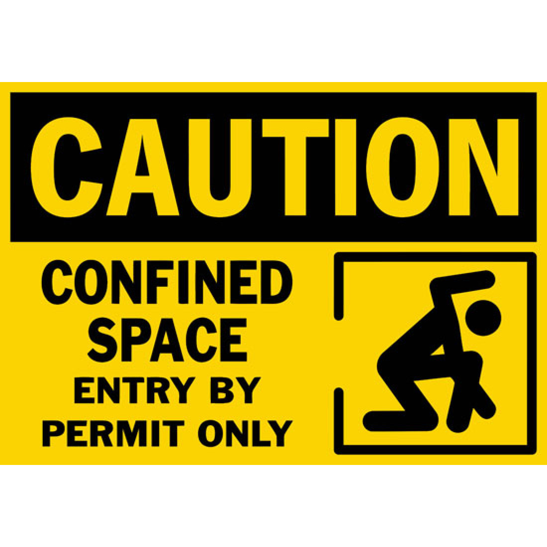 Caution Confined Space Entry By Permit Only Safety Sign Caution Confined Space Entry By Permit Only Safety Sign